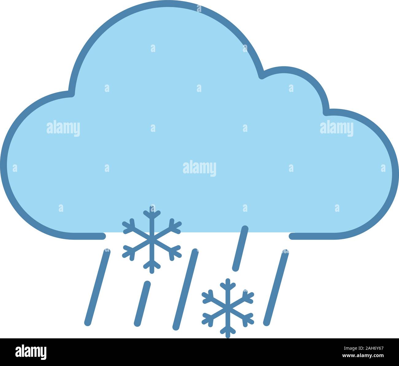 Sleet weather color icon. Wet snow. Mixed snow and rain. Weather ...