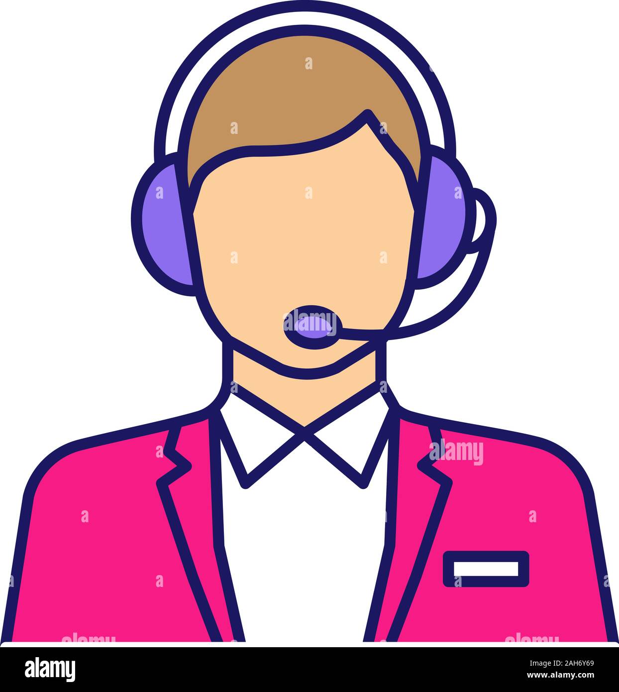 Customer support color icon. Call center operator. Clients care service ...