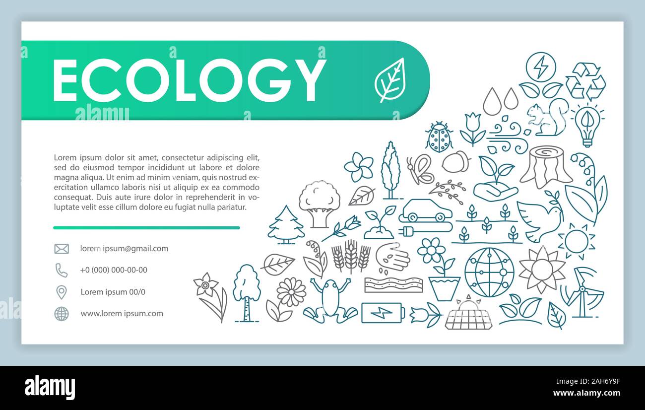 Ecology advertising web banner vector template. Environment protection ...