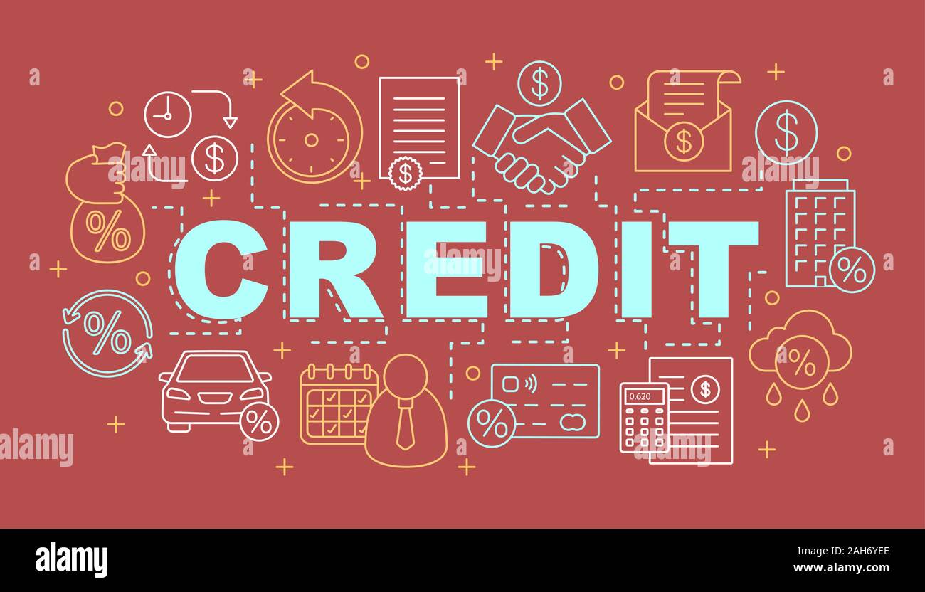 Credit word concepts banner. Banking. Presentation, website. Percentage ...