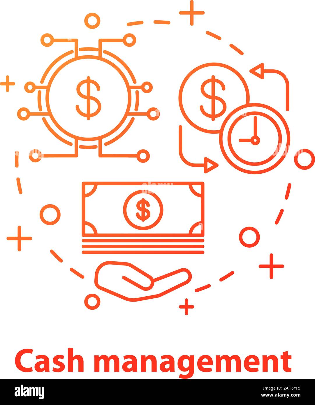 Cash management concept icon. Financial transaction idea thin line ...
