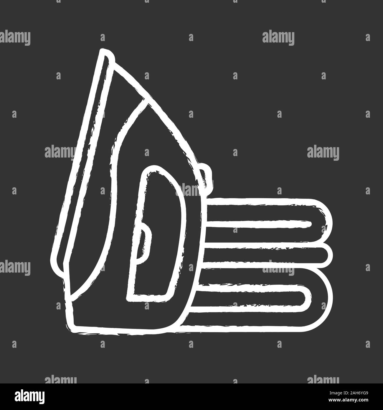 Ironing chalk icon. Steam iron. Isolated vector chalkboard illustration ...