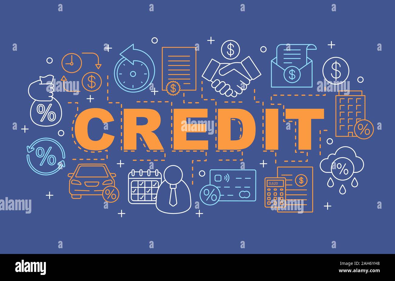 Credit word concepts banner. Banking. Presentation, website. Percentage ...