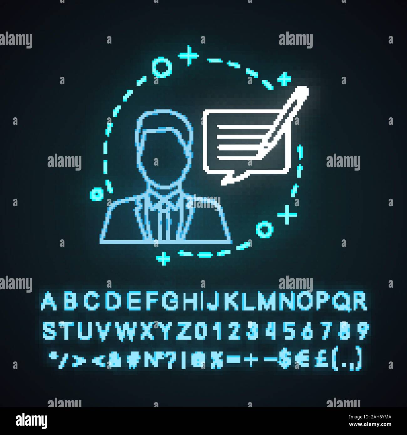 Hello neon light concept icon. Chat. Typing message idea. Greeting ...