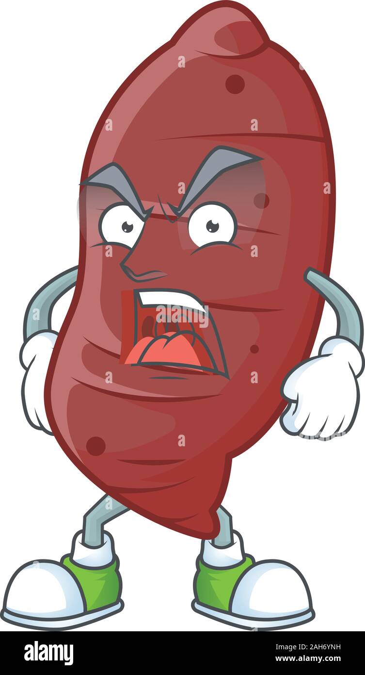 angry face of sweet potatoes cartoon character style Stock Vector Image ...