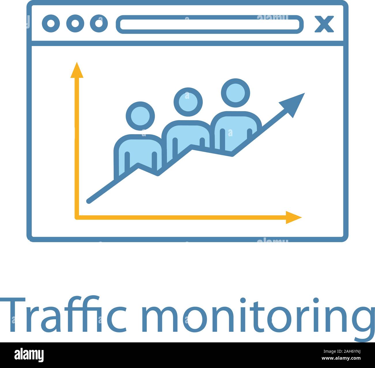 Website traffic color icon. Lead generation. SEO monitoring. Web ...