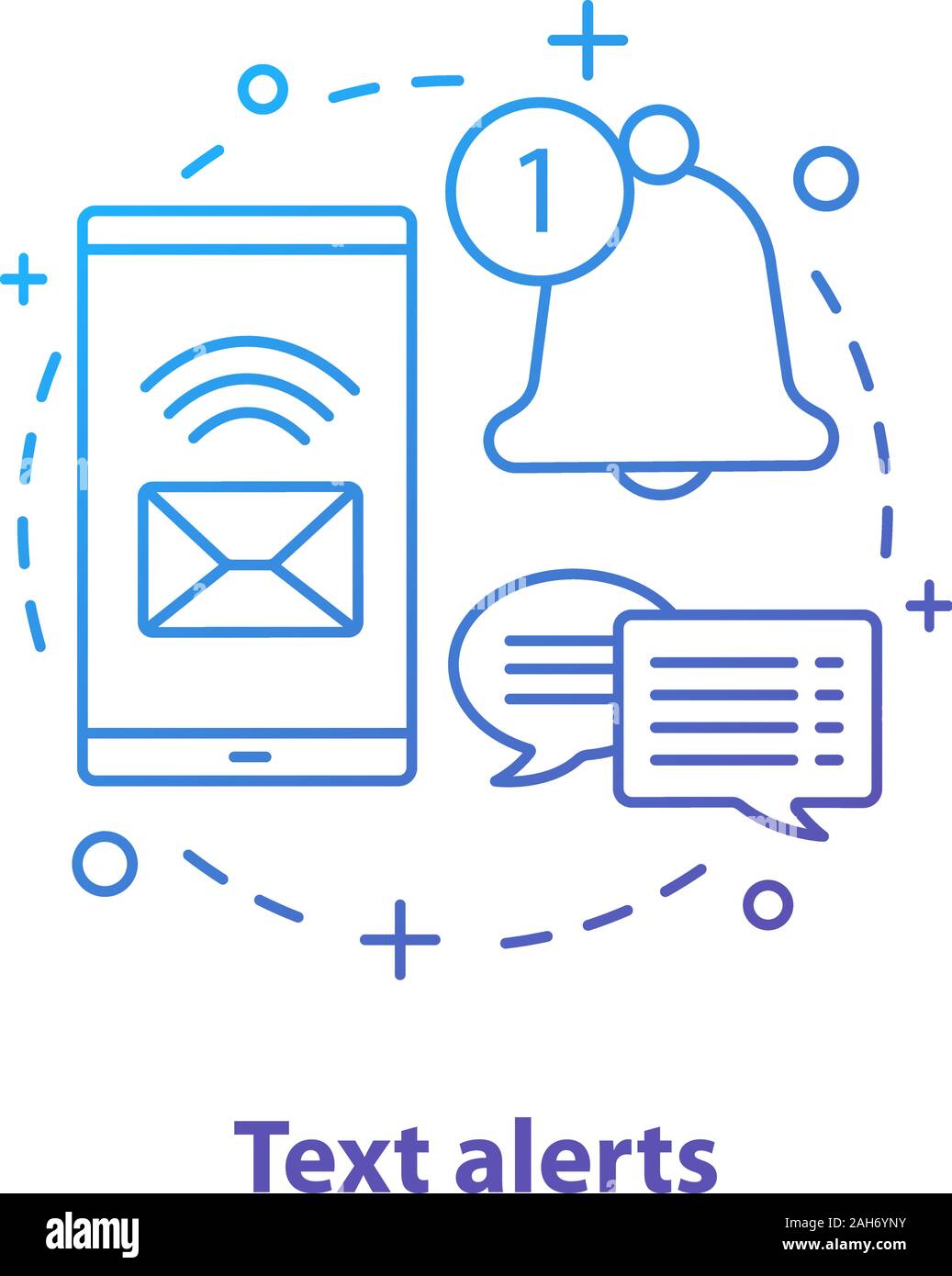 Incoming message concept icon. Text alert idea thin line illustration ...