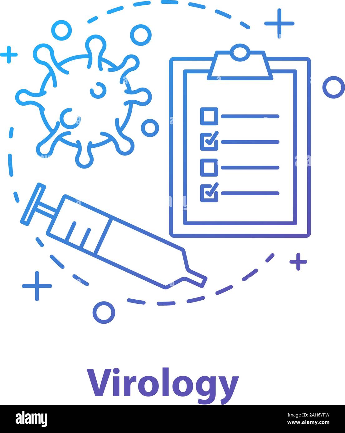 Virology concept icon. Science lab idea thin line illustration. Study ...