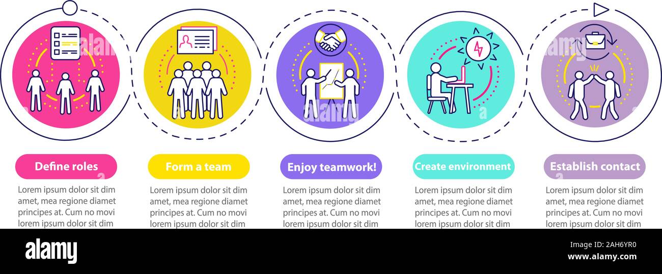 Teamwork vector infographic template. Partnership and leadership ...