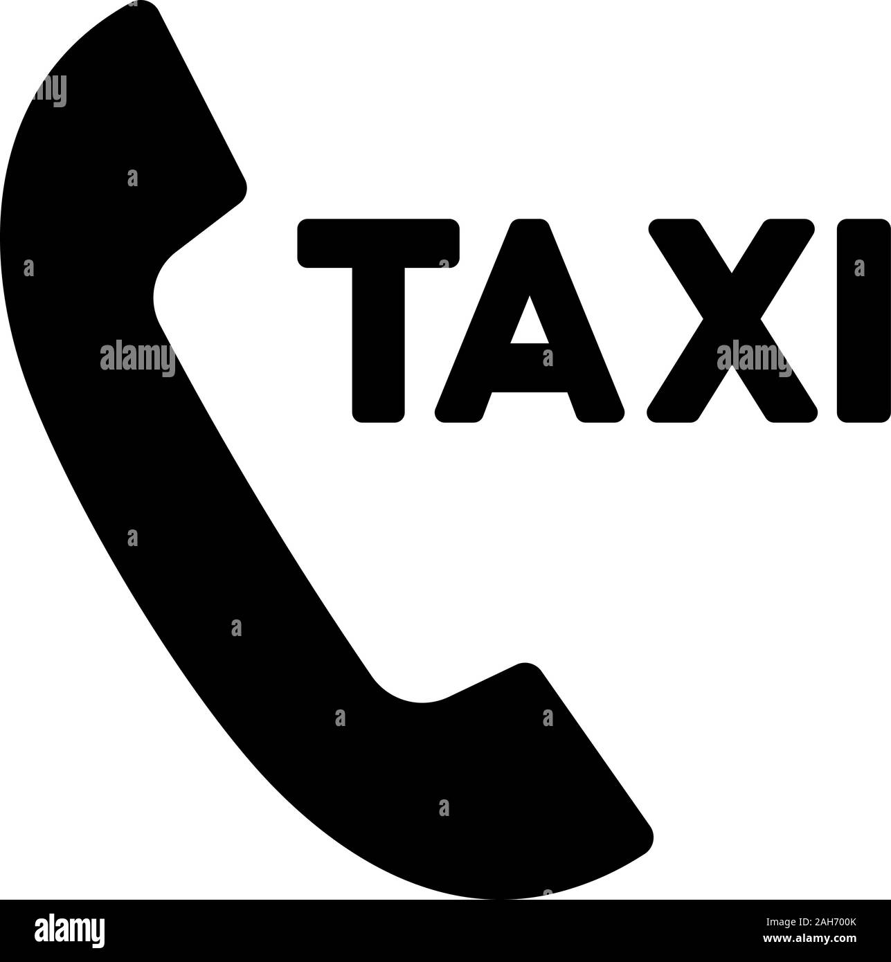 Taxi ordering callback glyph icon. Silhouette symbol. Call taxi. Car ...