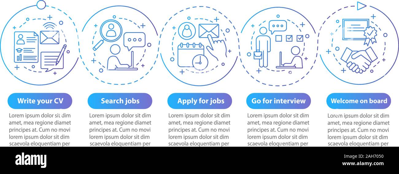 Job search vector infographic template. Employment, recruitment ...