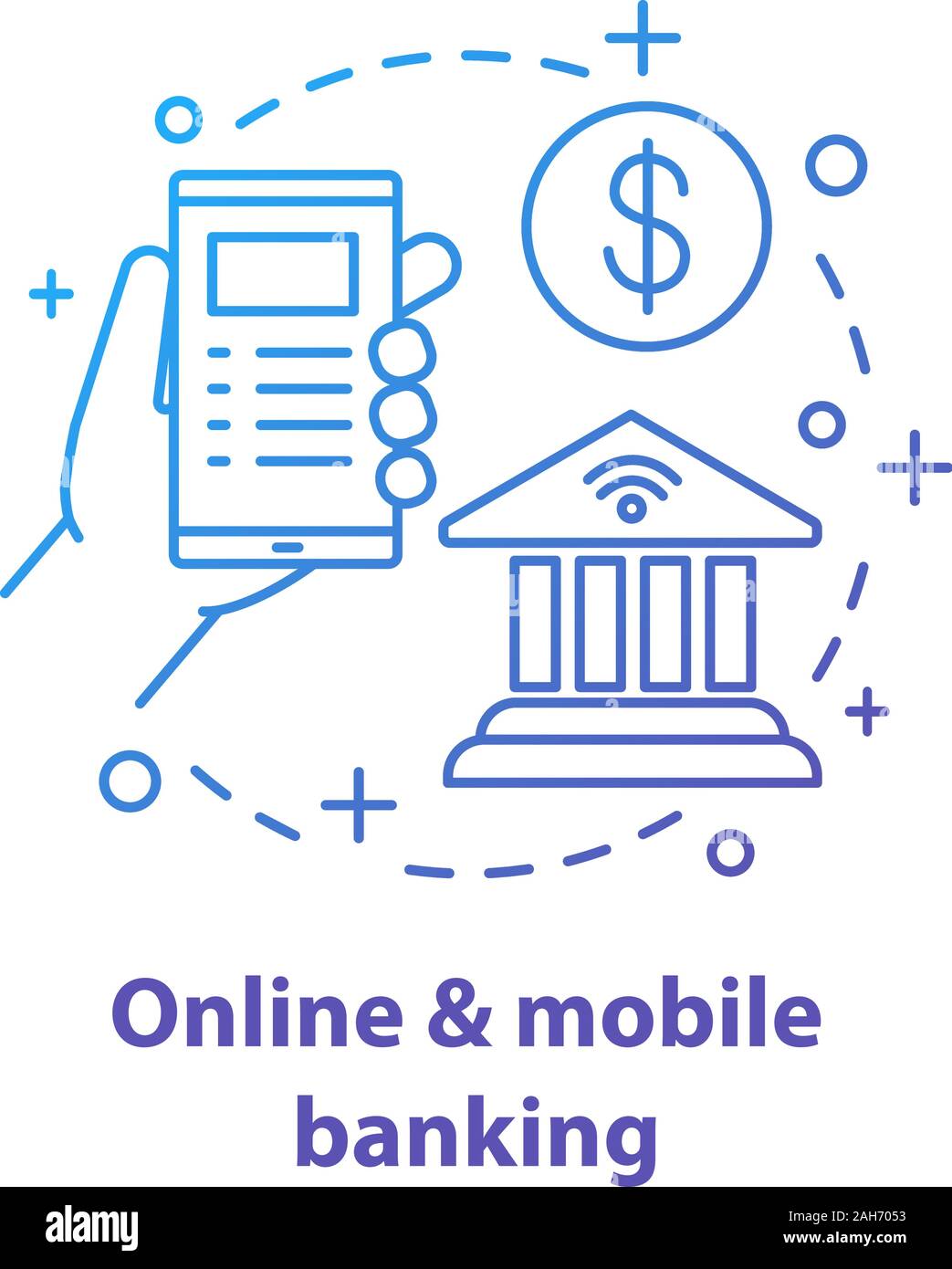 Internet banking concept icon. Money transaction idea thin line ...