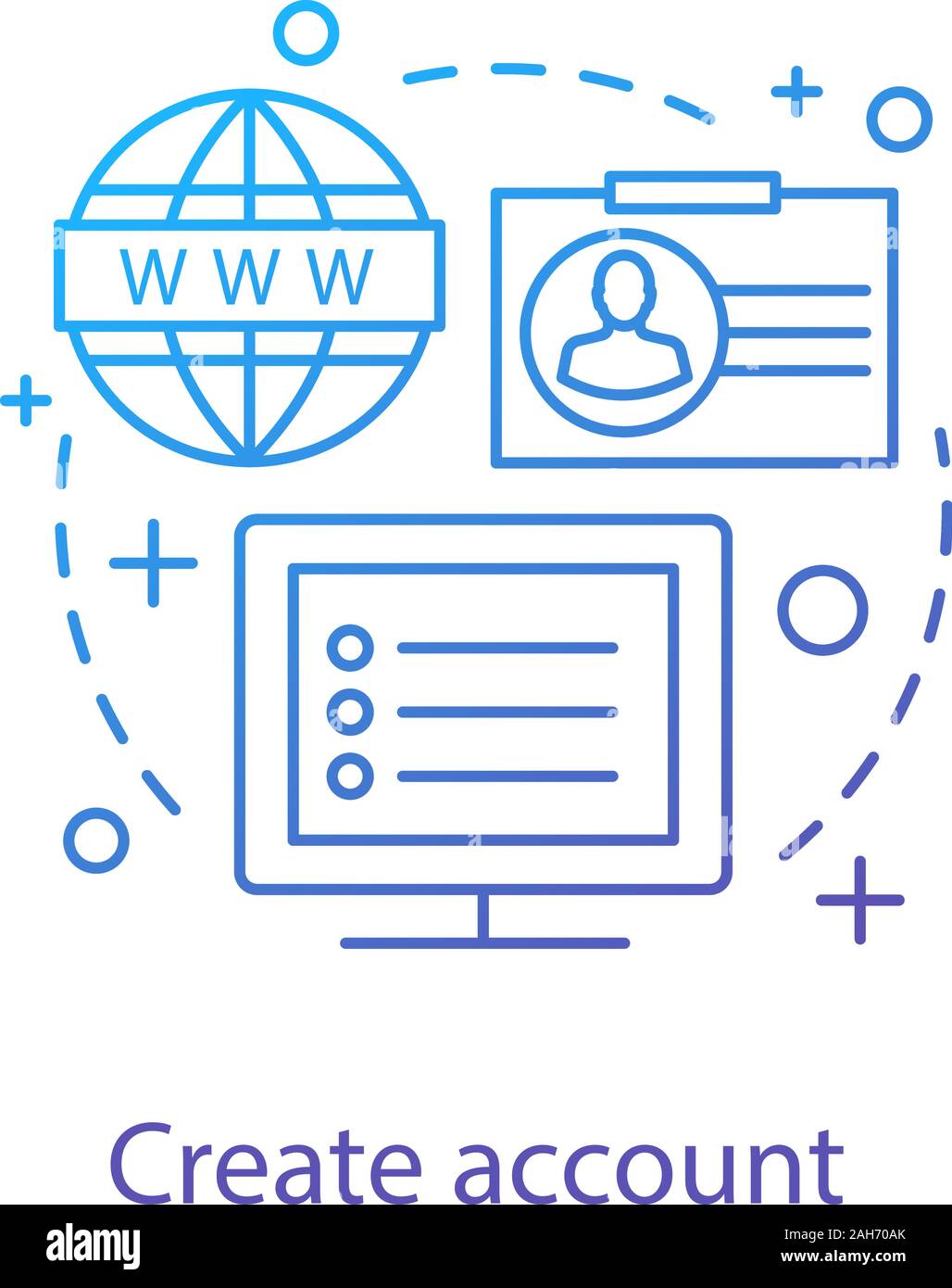 Account creating concept icon. Social media. Freelance. New user ...