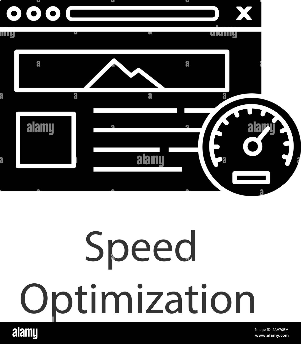 Website Speed Optimization Glyph Icon Web Hosting Speed Web Performance Website With