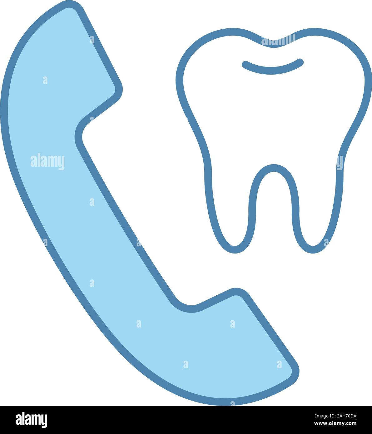 Dentist appointment color icon. Calling to dental clinic. Handset with ...