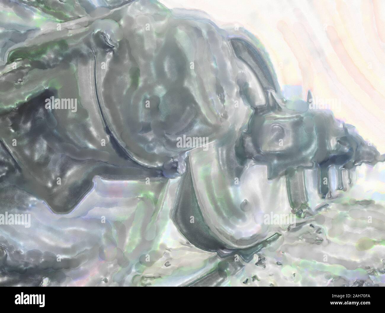 watercolor illustration:Abstract close-up view of the iron wheels of a ...