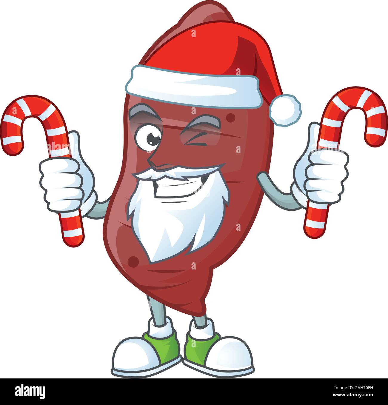 Sweet potatoes Cartoon character in Santa Claus with candy Stock Vector ...