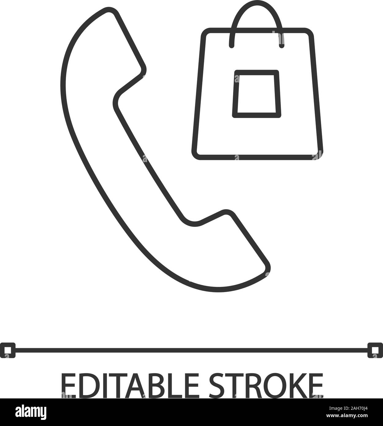 Order confirmation call linear icon. Pay per call. Thin line ...