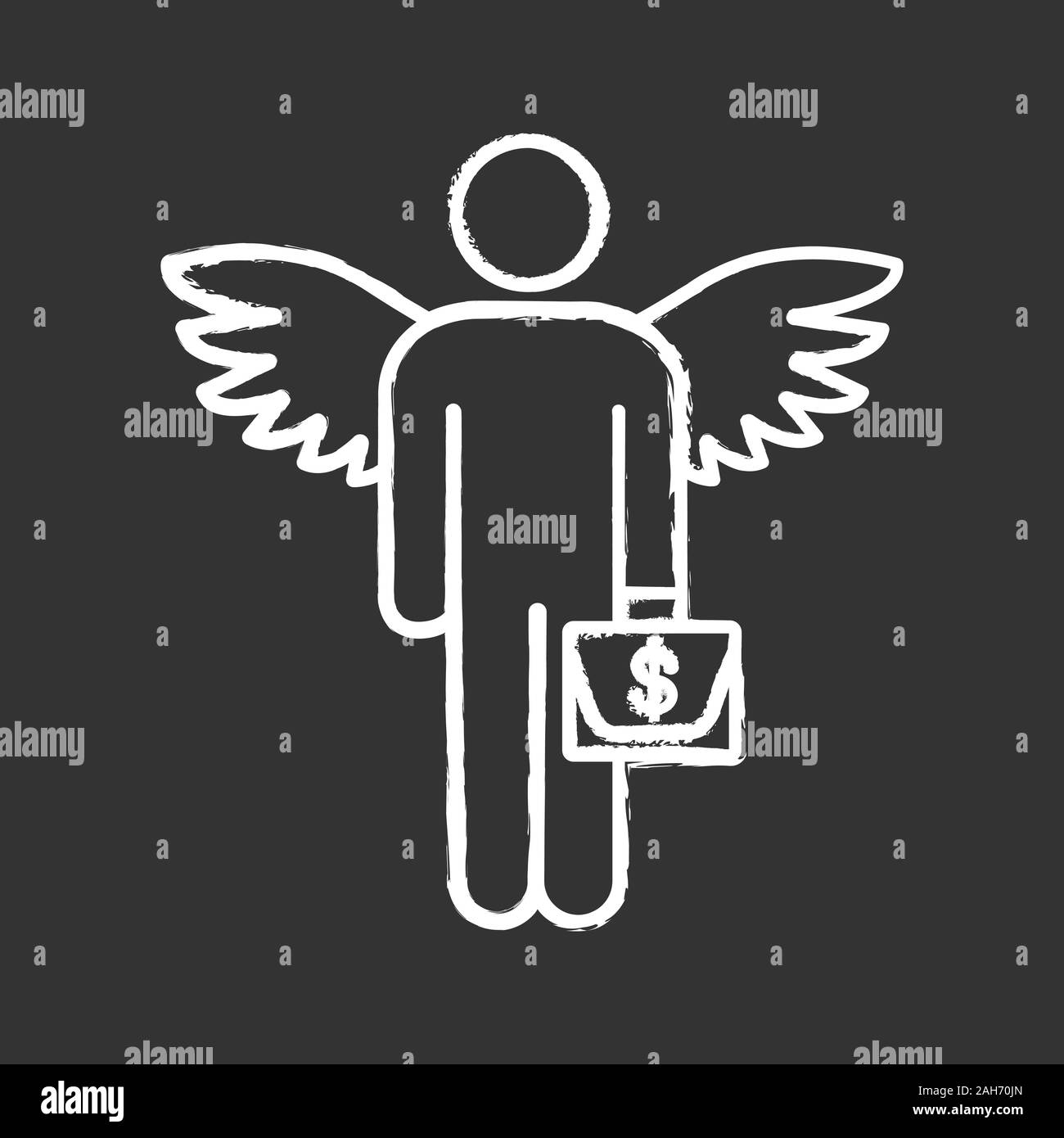 Angel investor chalk icon. Business angel. Informal investor ...