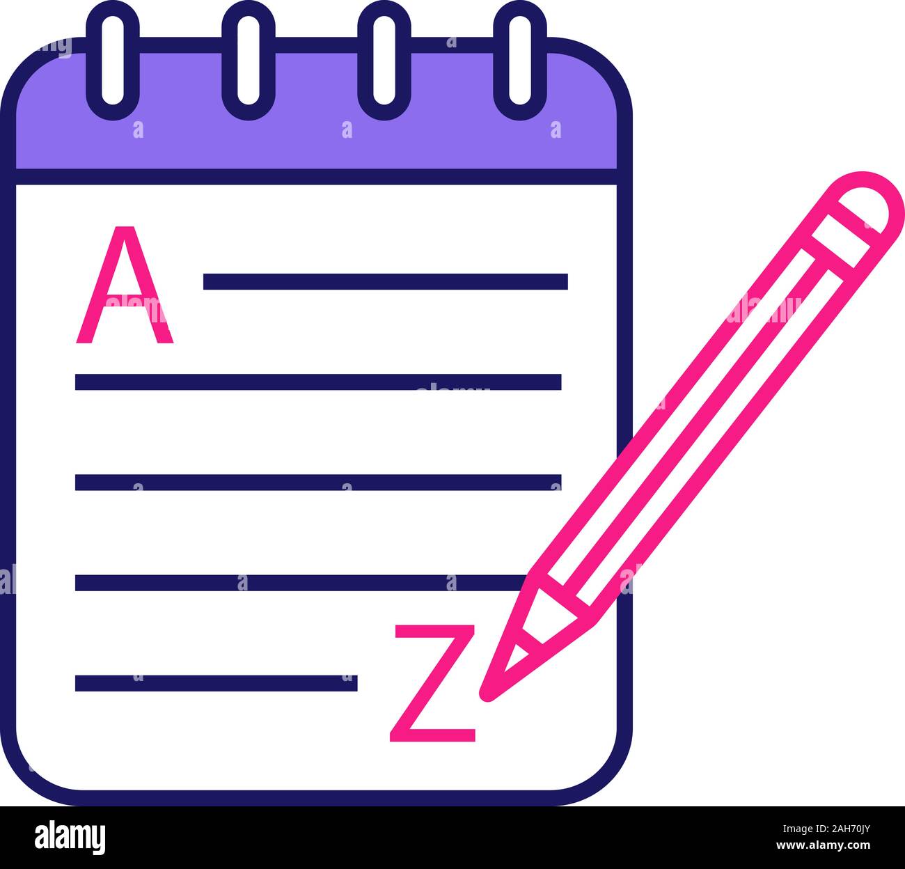 Grammar and writing color icon. Basic language skills. Foreign language ...