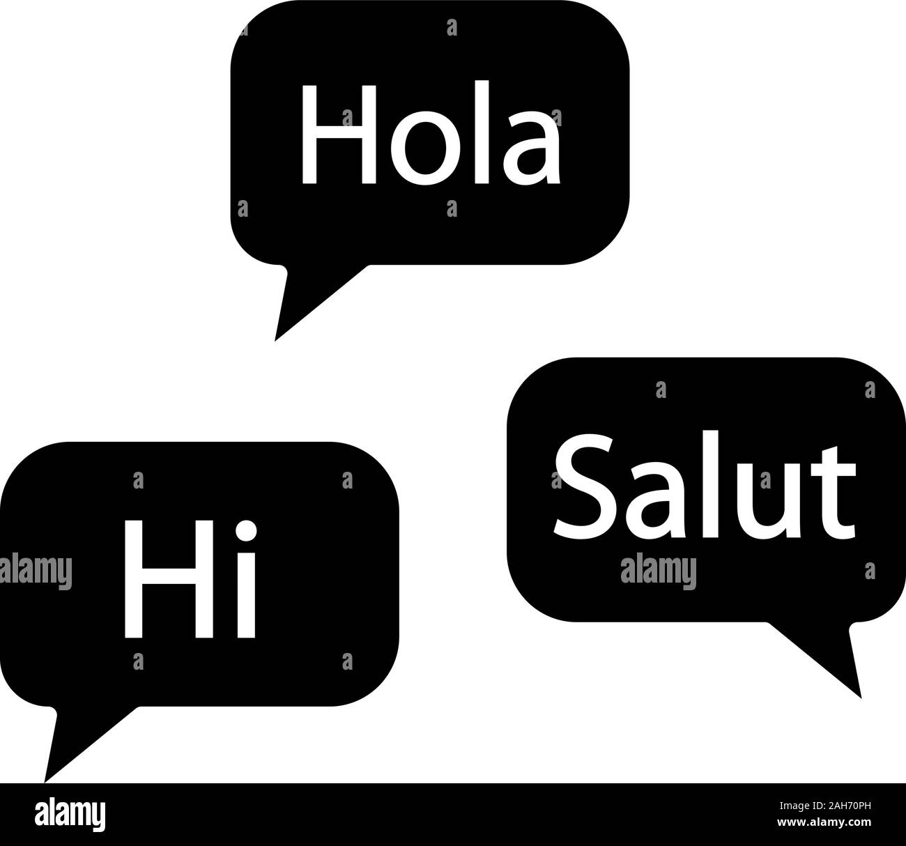 Language courses glyph icon. Elementary language proficiency. Speaking ...