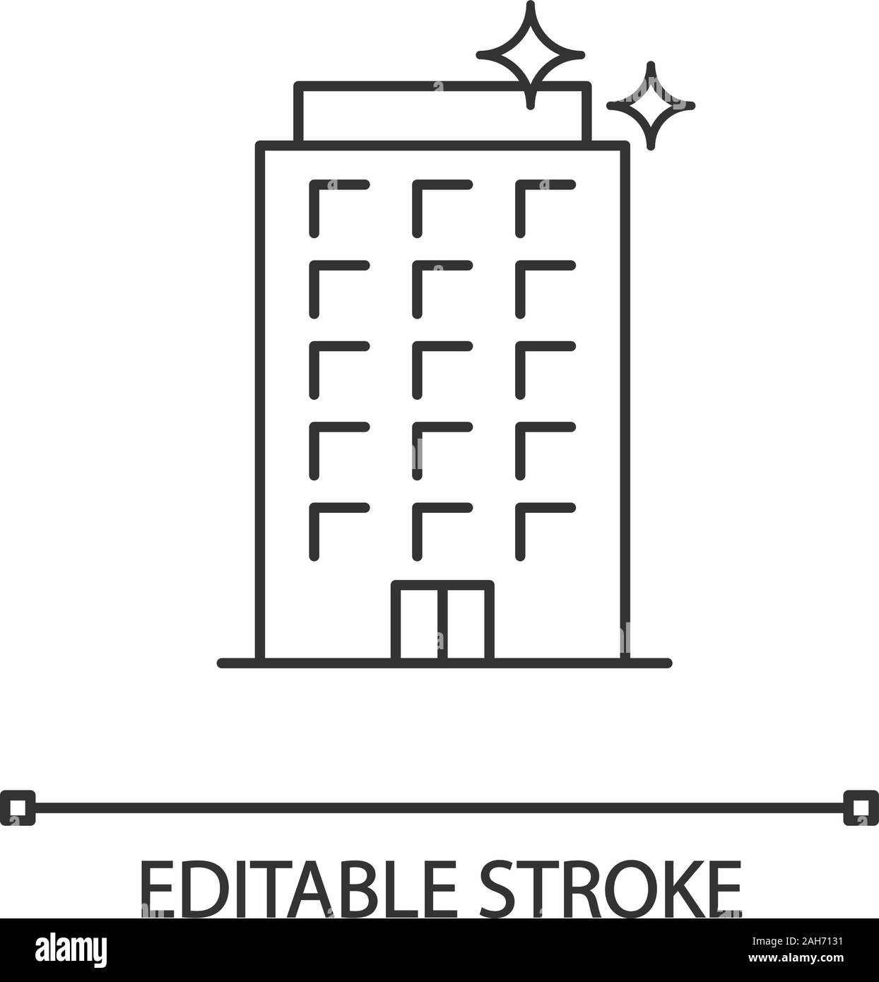 Office cleaning linear icon. Thin line illustration. Apartment cleaning ...