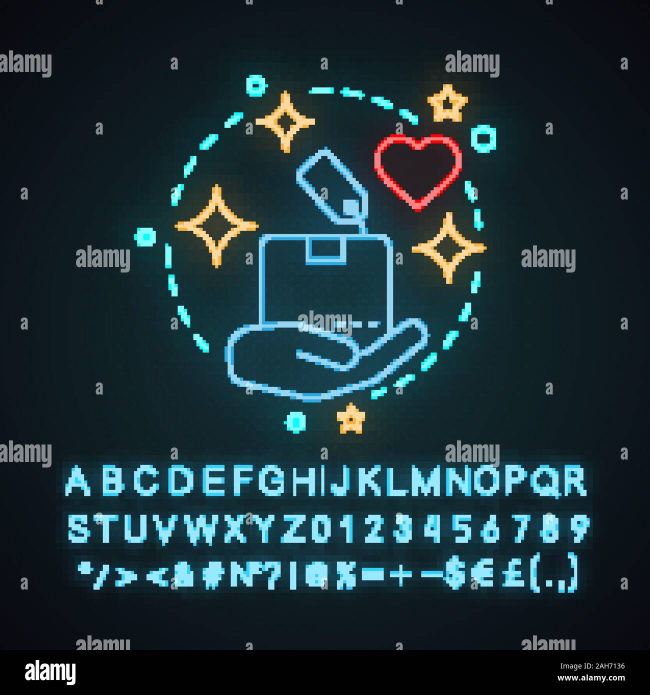 Shopping enjoyment neon light concept icon. Purchases idea. Hand ...