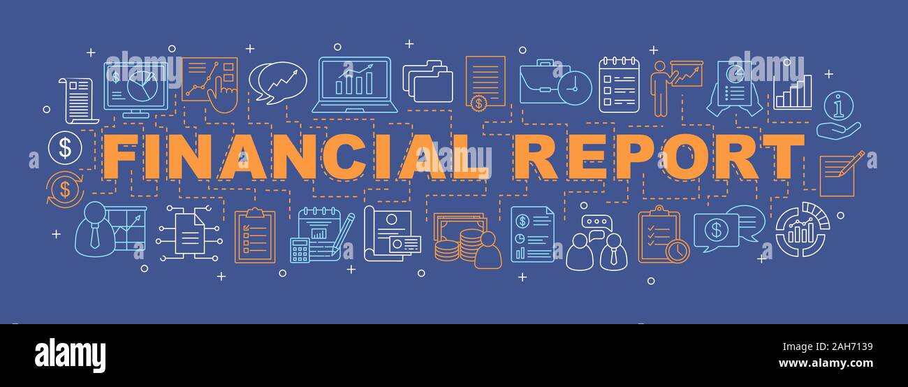 Financial report word concepts banner. Budget planning. Financing and ...