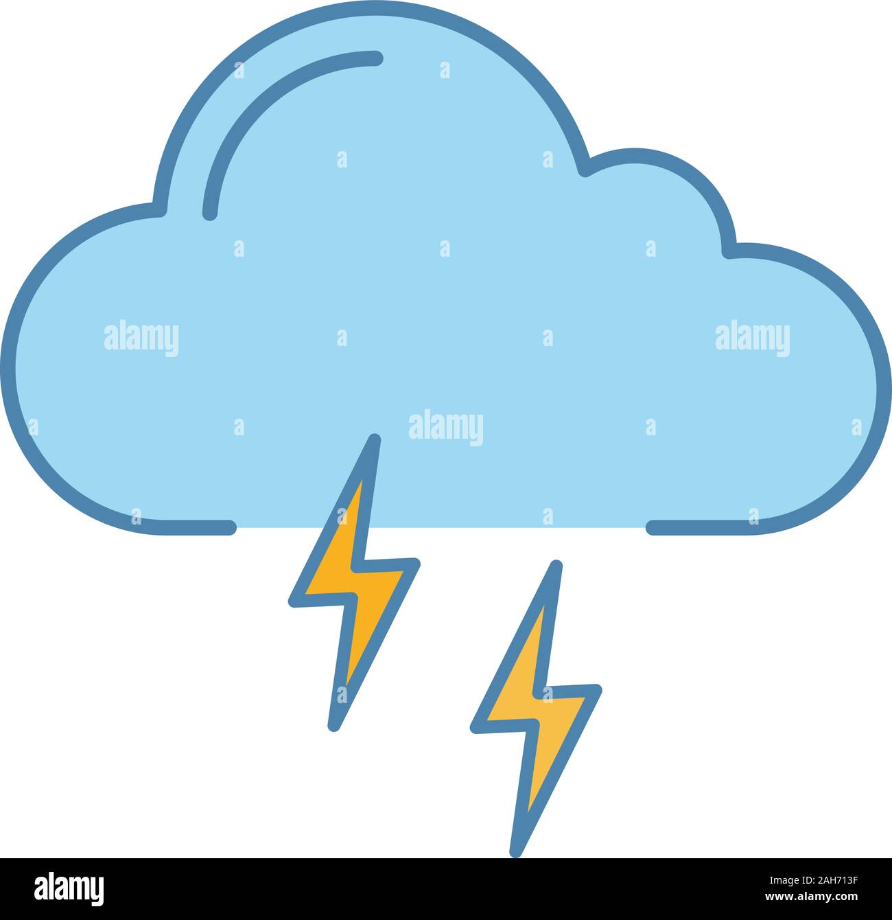 Thunderstorm color icon. Thunder storm. Lightning storm. Stormy ... Thunderstorm color icon. Thunder storm. Lightning storm. Stormy ...