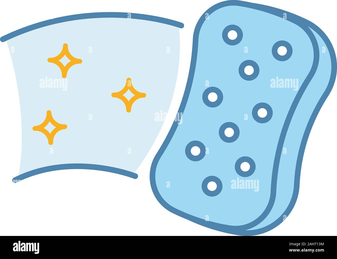 Cleaning sponge color icon. Kitchen sponge. Surface wiping ...