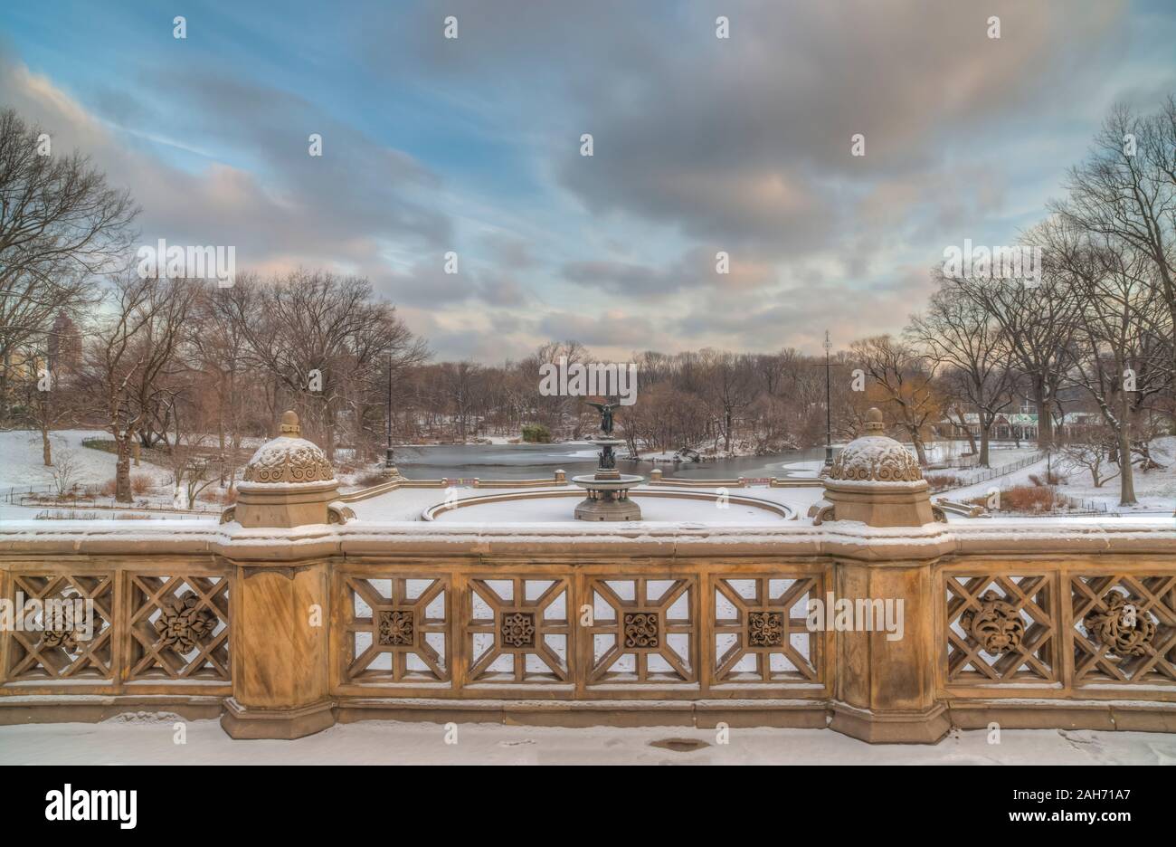 Bethesda Terrace and Fountain are two architectural features ...