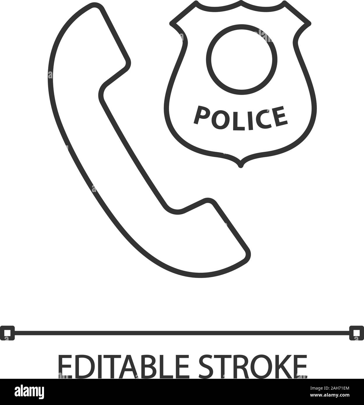 Call the police linear icon. Emergency call. Thin line illustration ...