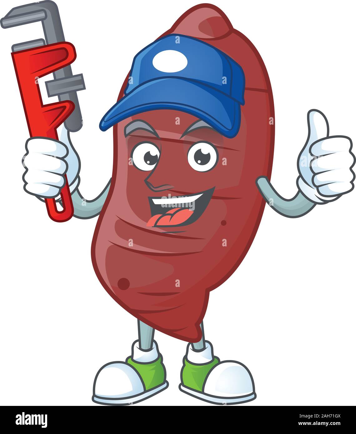 Cool Plumber sweet potatoes cartoon character mascot design Stock ...