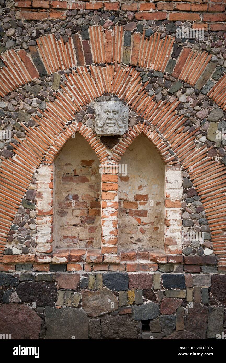 Mascaron ornament wall detail on Margraves House, Dom Murgrabiego ...