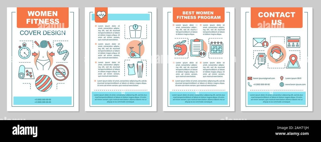 Fitness brochure template layout. Weight losing. Healthy lifestyle. Gym ...