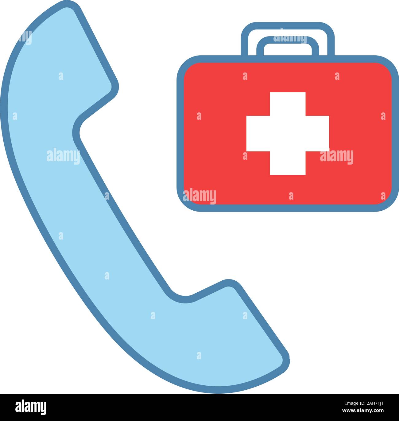 Doctor appointment color icon. Call ambulance. Emergency call. Handset ...