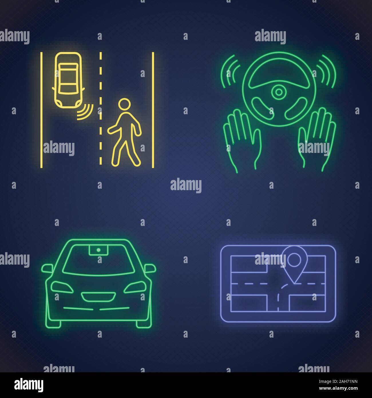 Illuminated road signs Stock Vector Images - Alamy