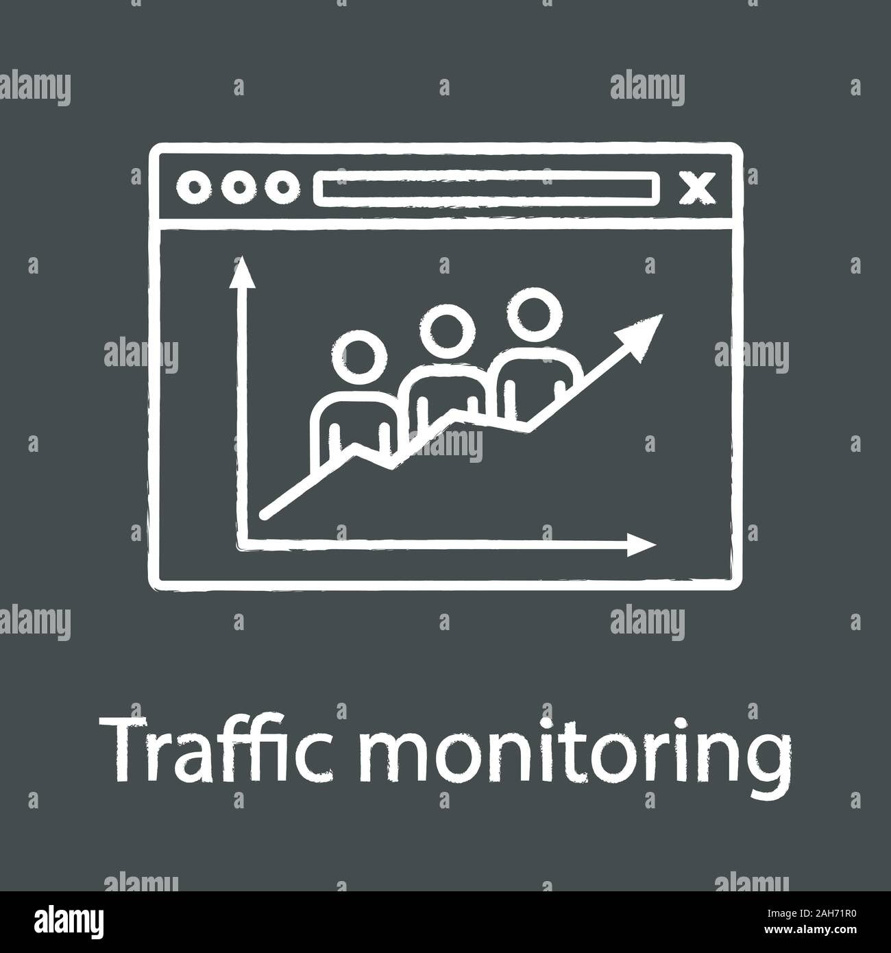 Website traffic chalk icon. Lead generation. SEO monitoring. Web ...