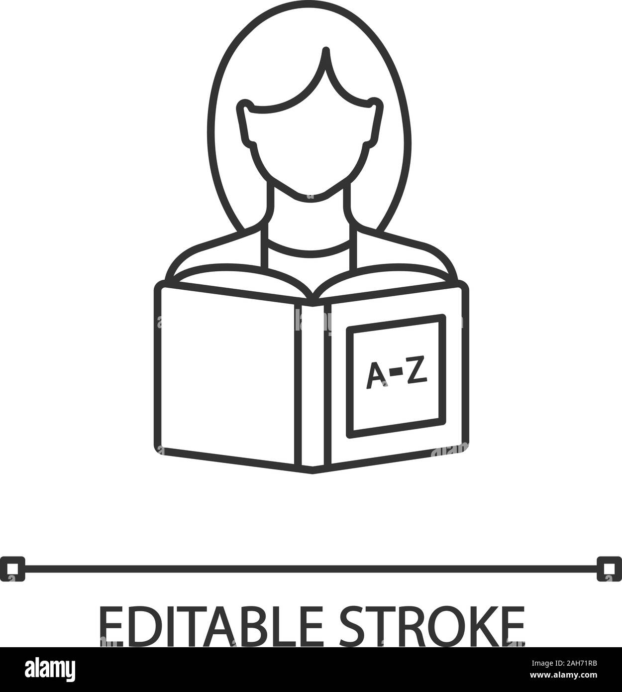 Reading linear icon. Basic language skills. Thin line illustration ...