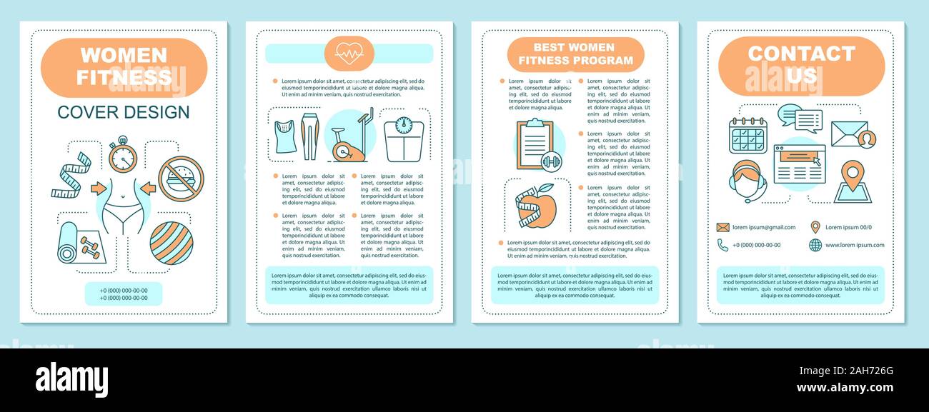 Fitness brochure template layout. Weight losing. Healthy lifestyle. Gym ...