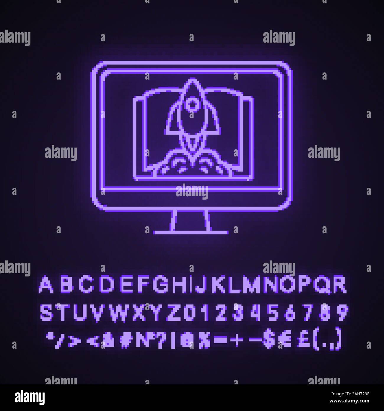 Start learning neon light icon. Express course for beginners. Online ...