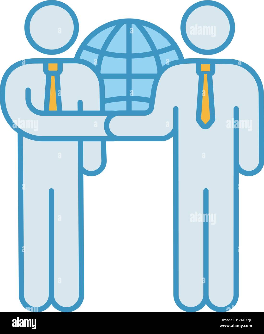 International relations color icon. Global trade. Business deal ...