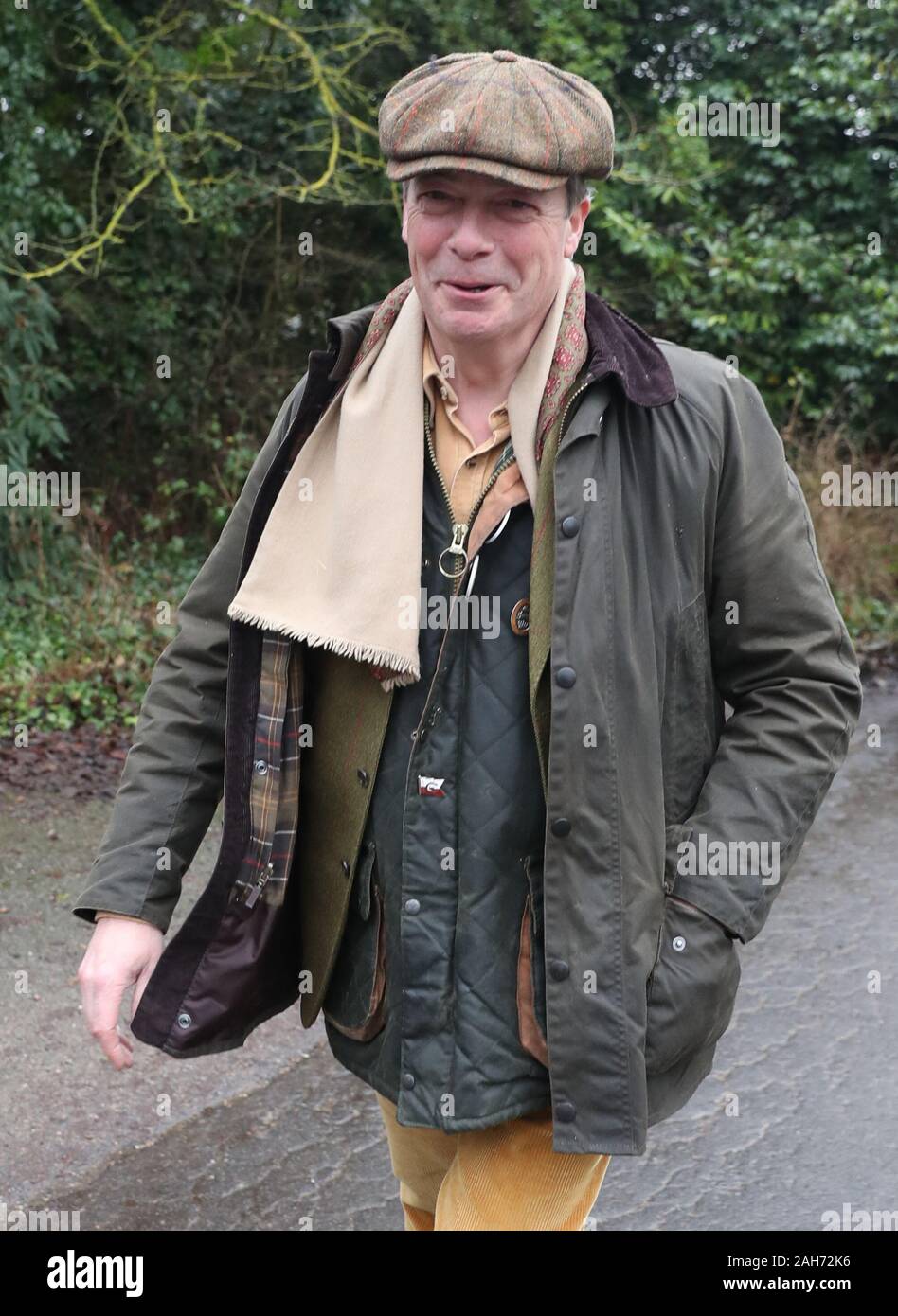 Nigel Farage arrives for the Old Surrey Burstow and West Kent Boxing ...