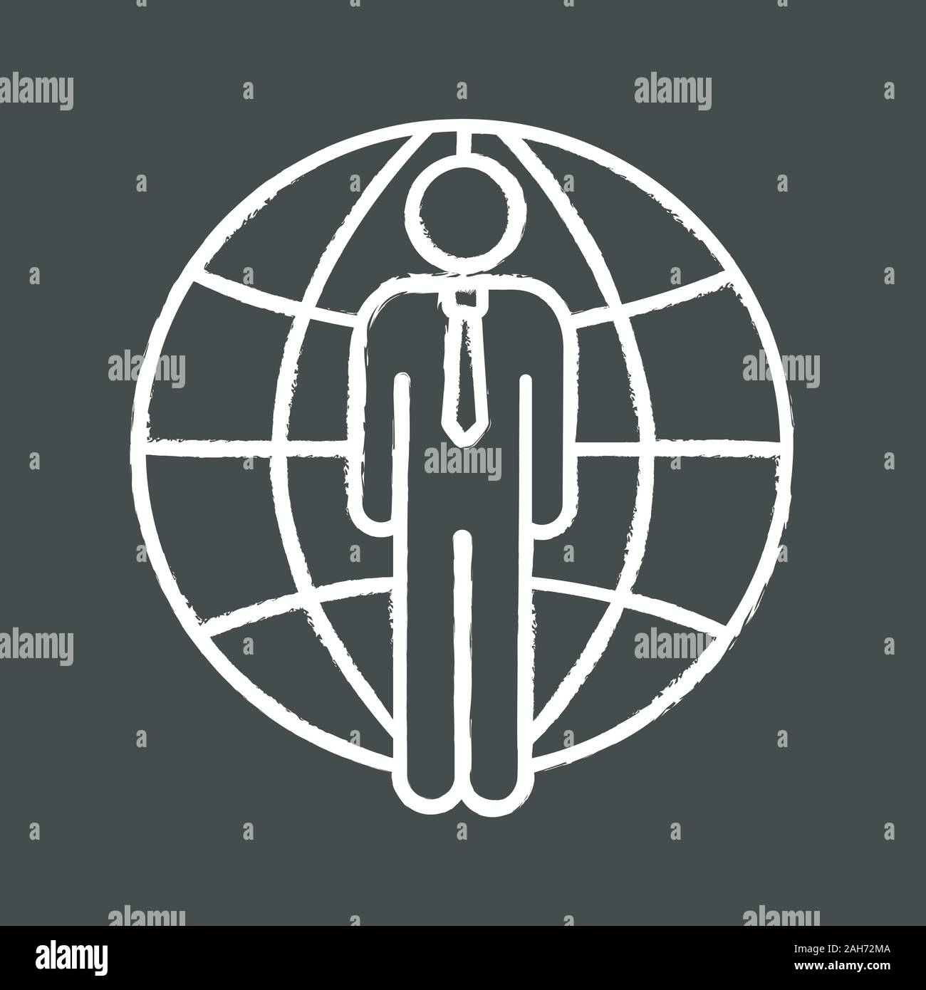 International business chalk icon. Business connections. Integrity ...