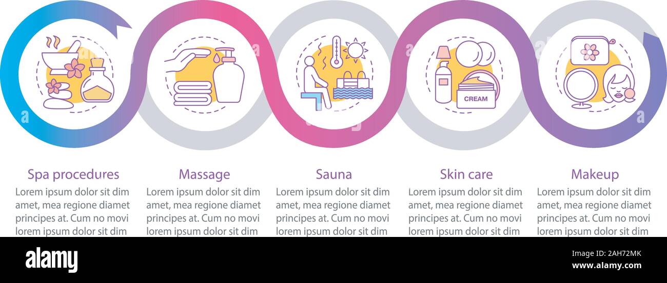 Spa salon services vector infographic template. Spa procedures, sauna ...