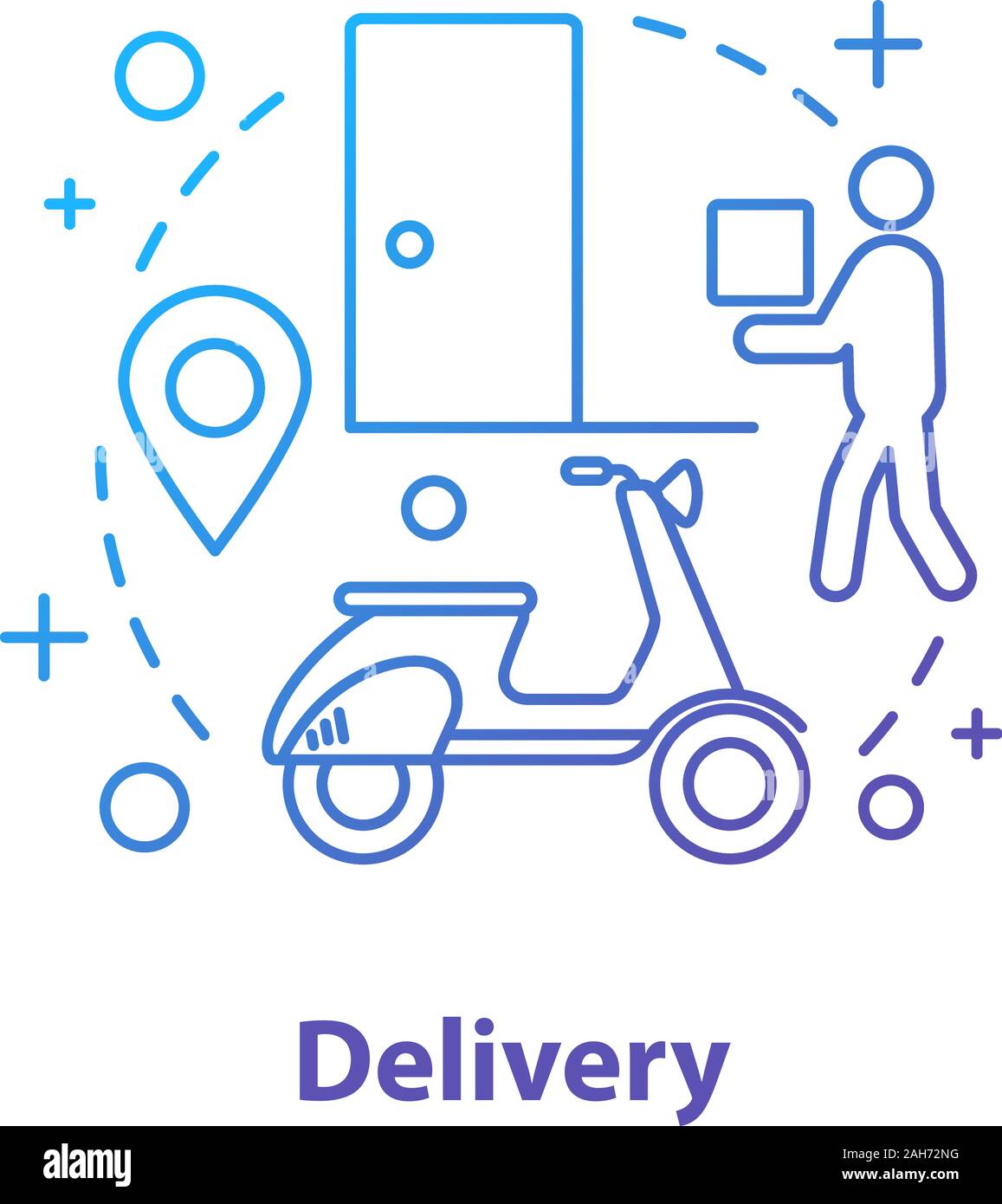 Delivery service concept icon. Shipment idea thin line illustration ...