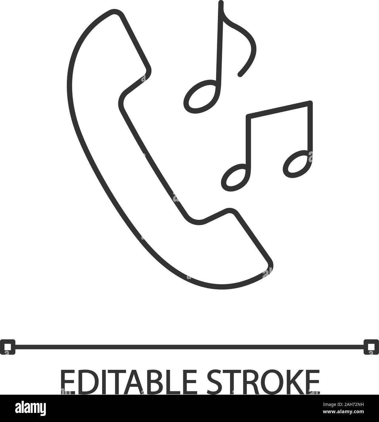 Call ringtones linear icon. Incoming call melody. Thin line ...