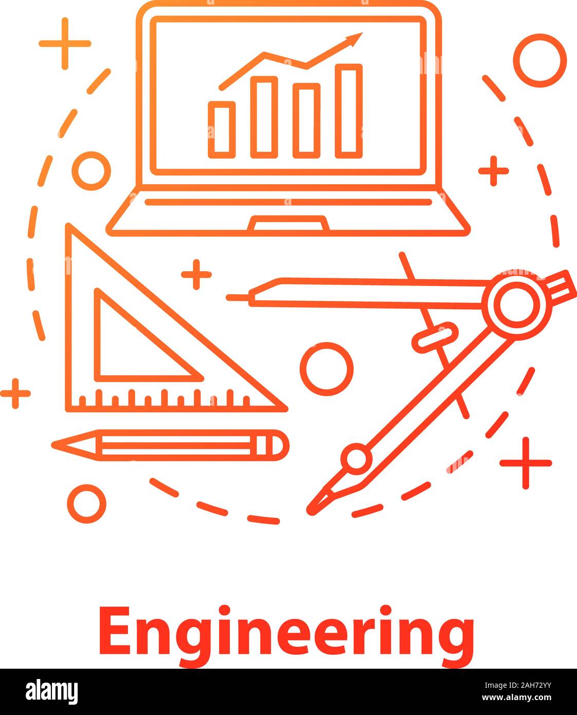 Engineering and construction concept icon. Computer technology and ...