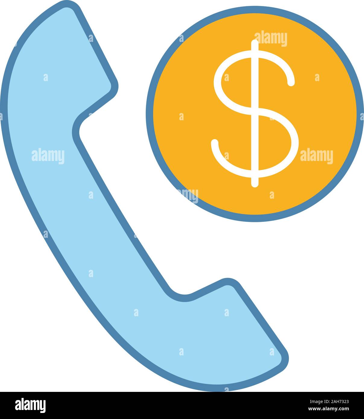 Call charges color icon. Pay per call. Phone tariff plan. Handset with ...