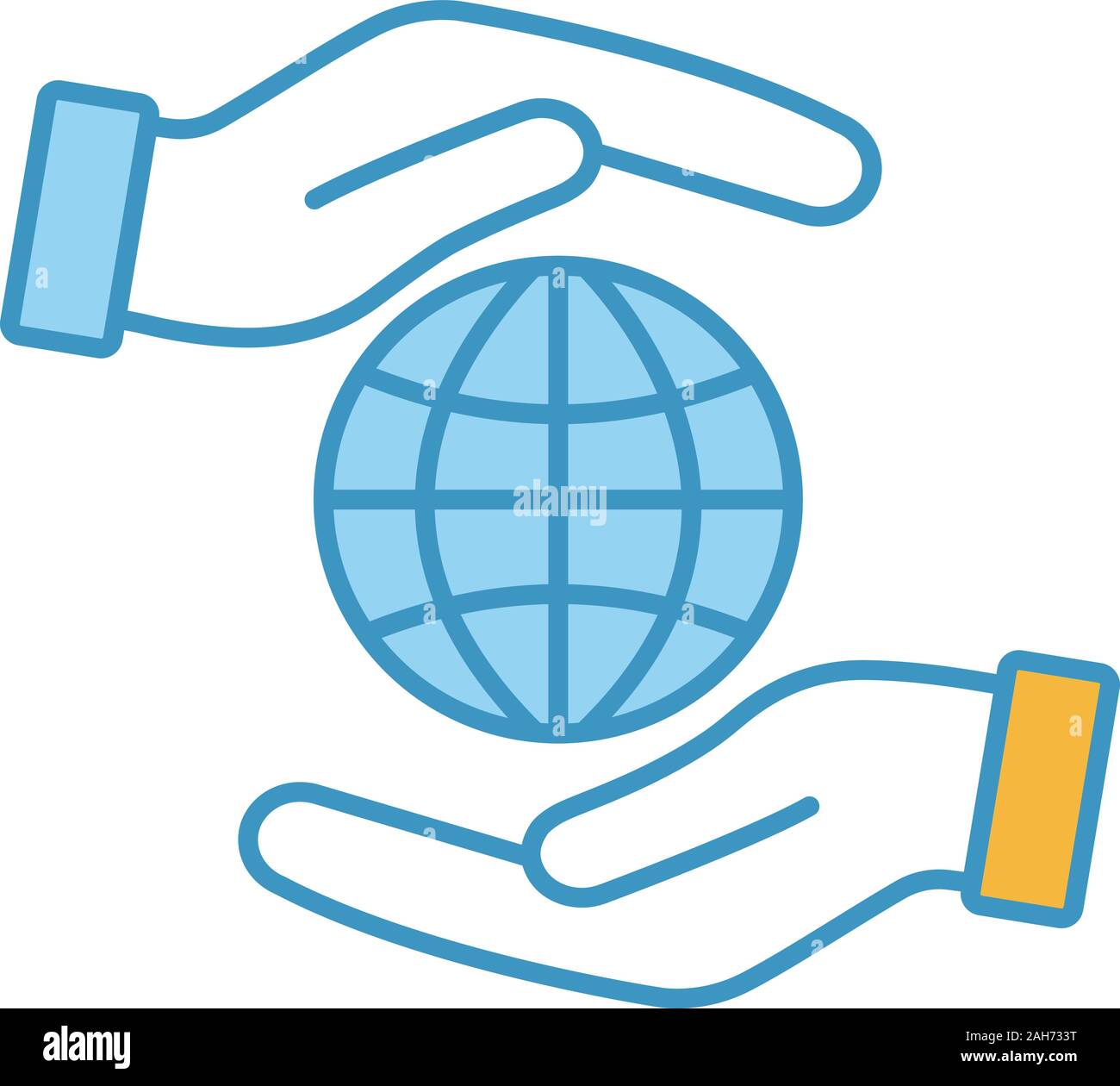 Hands holding globe clip art Stock Vector Images - Alamy
